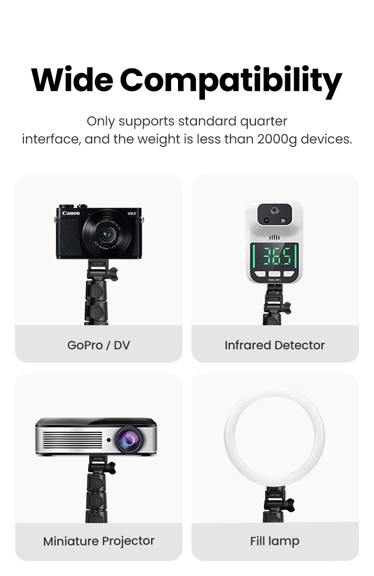 UGREEN มาใหม่ขาตั้งกล้องอลูมิเนียม พับได้ สีเขียว สําหรับ Gopro iPhone | Shopee Thailand