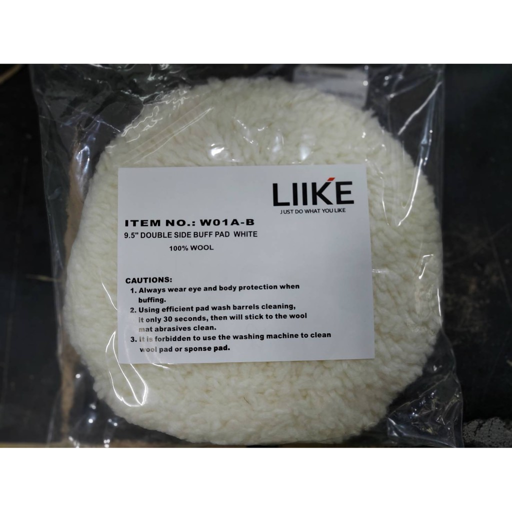 ขนแกะขัดสีรถสีขาว ขนาด 9.5" iLIIKE DOUBLE SIDE BUFF ลูกใหญ่ เกลียว M16 ...
