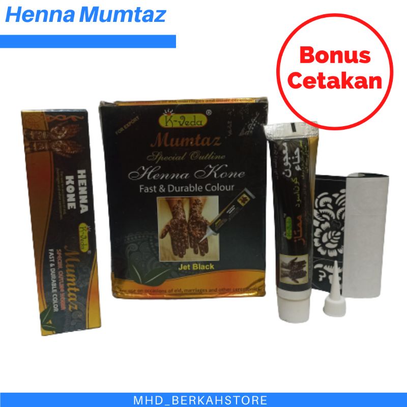 Hitam Henna Mumtaz Black Paste K-Veda/hena Contents/ Skin Tattoo (ED ...