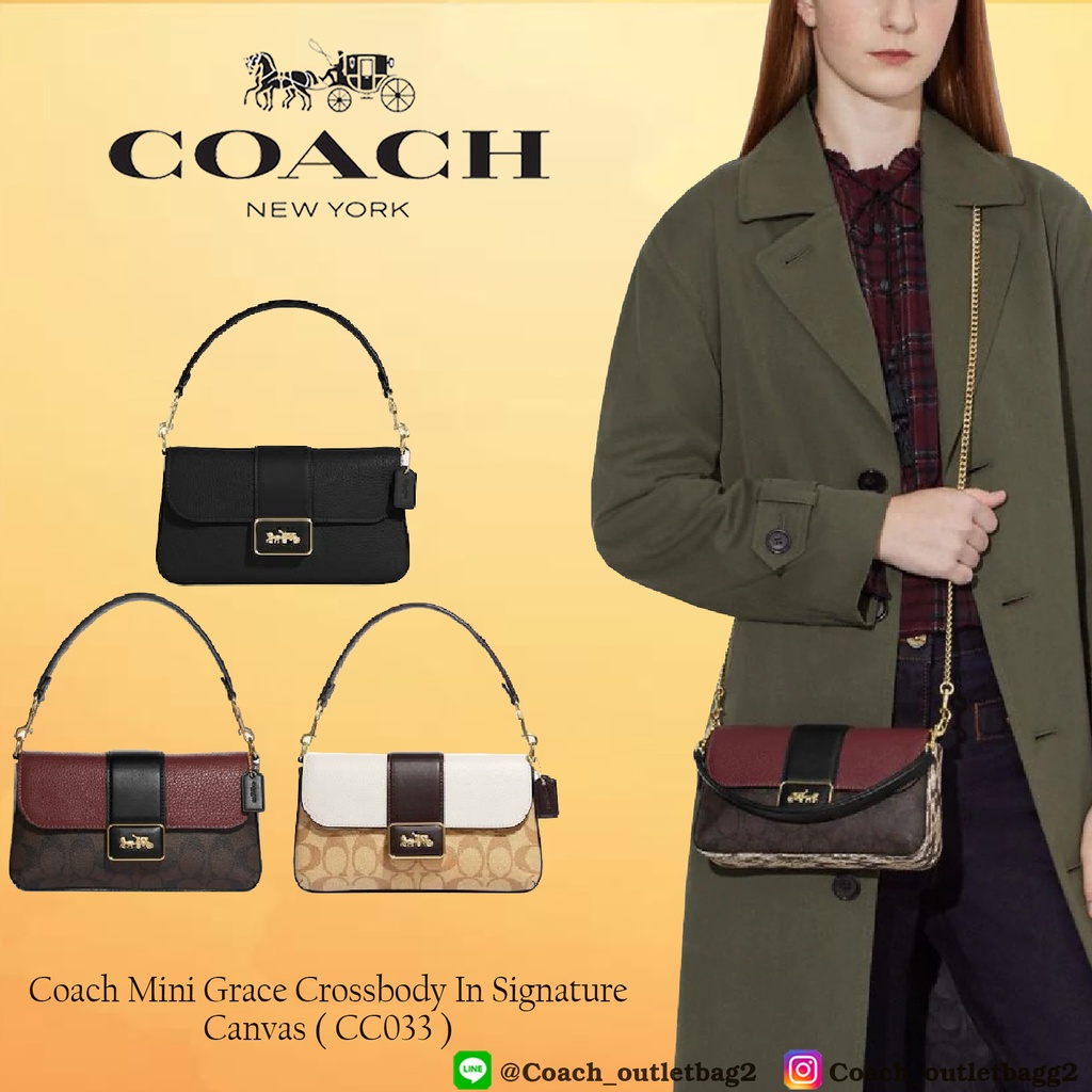 Coach Mini Grace Crossbody In Signature Canvas (COACH CC033) | Shopee ...