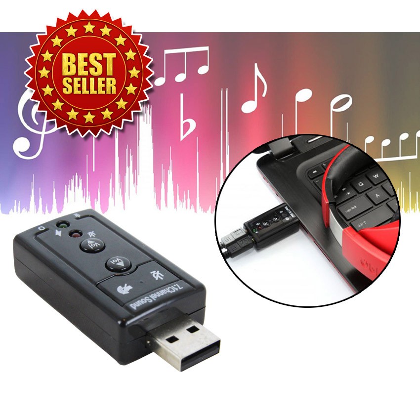 USB 2.0 3D Virtual 12Mbps External 7.1 Channel Audio Sound Card Adapter. | Shopee Thailand