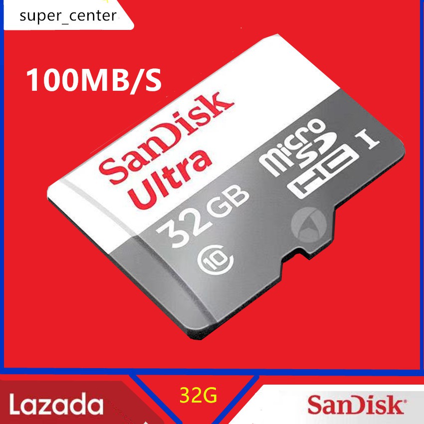 Sandisk Micro SD Card SDHC Ultra ความเร็ว 100MB/S ความจุ 32GB Class10 ...