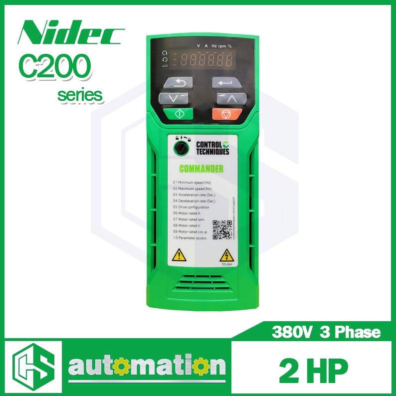 Inverter NIDEC C200 1-2HP 380Volt 3Phase | Shopee Thailand