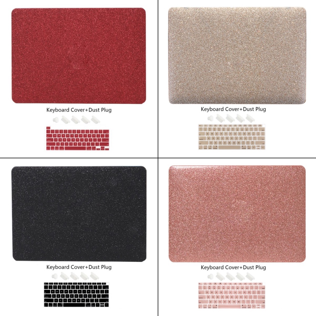 Glitter แล็ปท็อปพร้อมฝาครอบคีย์บอร์ดสําหรับ Macbook กรณี M4 M3 M2 A3112 ...