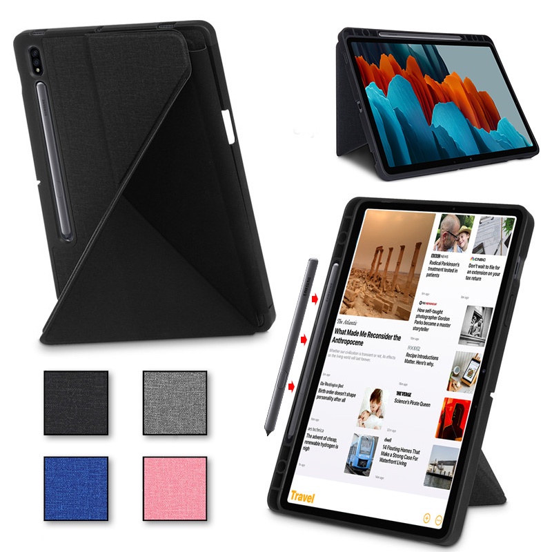 เคสแท็บเล็ต พร้อมช่องใส่ดินสอ สําหรับ Samsung Galaxy Tab S7 Plus T970 ...