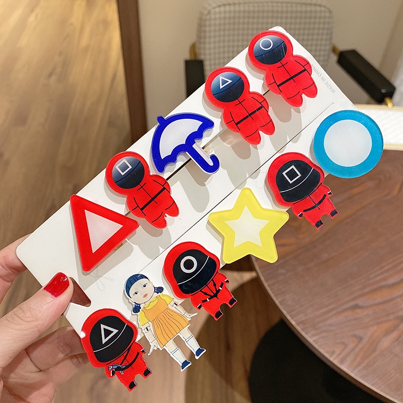 (A-234) พร้อมส่งจากไทย กิ๊บติดผม squid game สควิดเกม เล่นลุ้นตาย เกาหลี ...