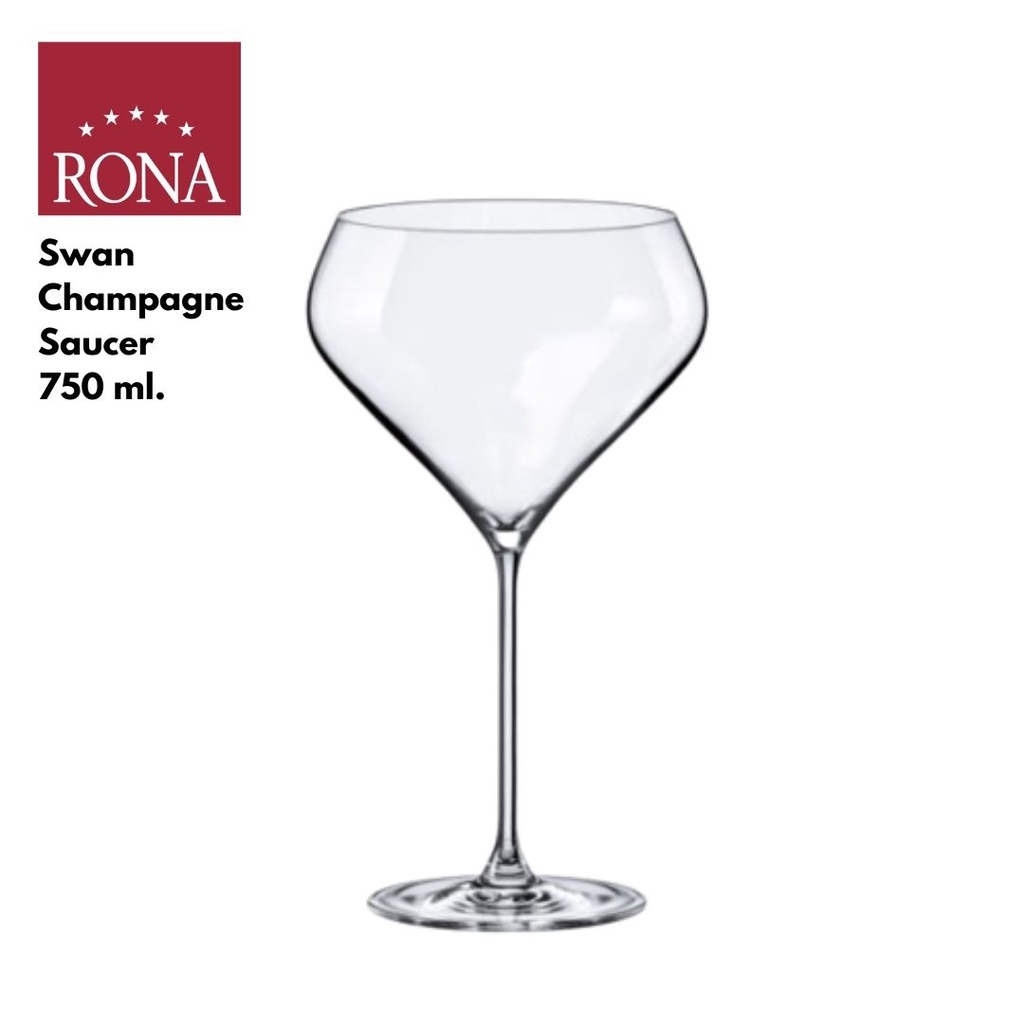 Rona Swan Champagne Saucer-แก้วคริสตัลแท้ Rona รุ่น Swan Saucer 750 มล. สำหรับแชมเปญ บรรจุ1ใบ ...