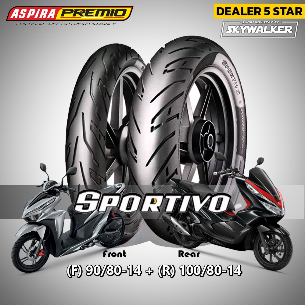 *ถูกที่สุด*ยางใหม่ [ ผ่อนชำระ 0% ] Aspira ยางนอกมอเตอร์ไซค์ Sportivo 90/80-14+100/80-14 ...