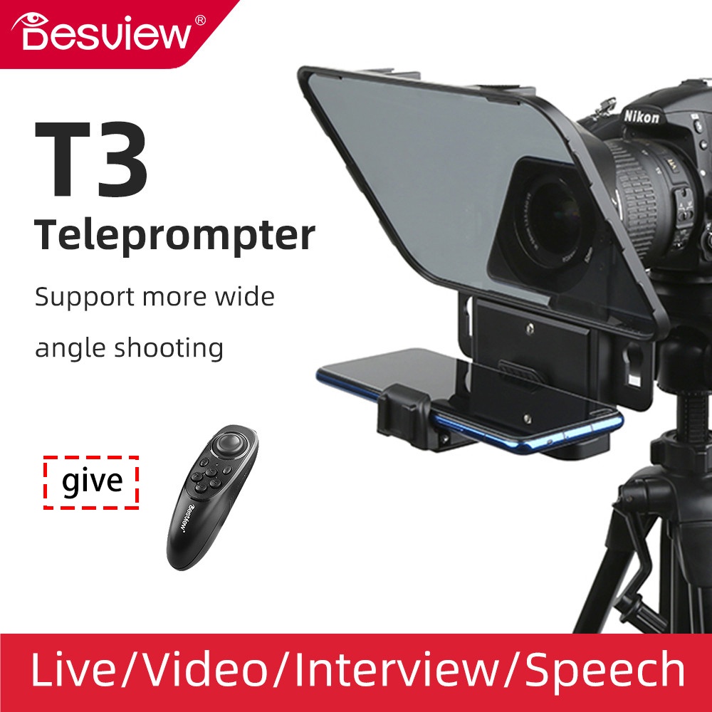 Desview T3 Teleprompter โทรศัพท์มือถือ DSLR บันทึกเสียง แบบพกพา สําหรับ ...