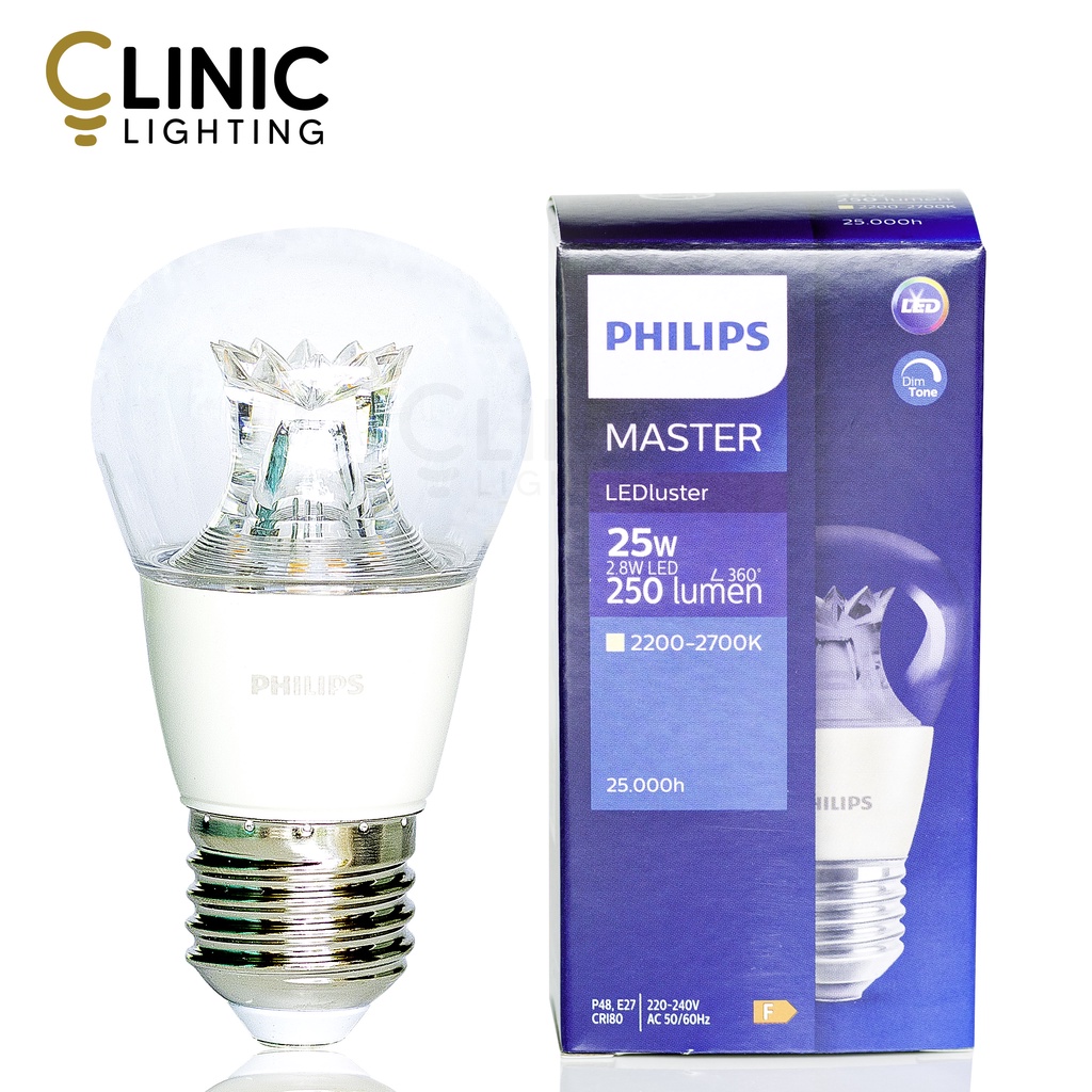 PHILIPS MASTER LED LUSTER E27 25000 HRS. (DIMTONE) | Shopee Thailand