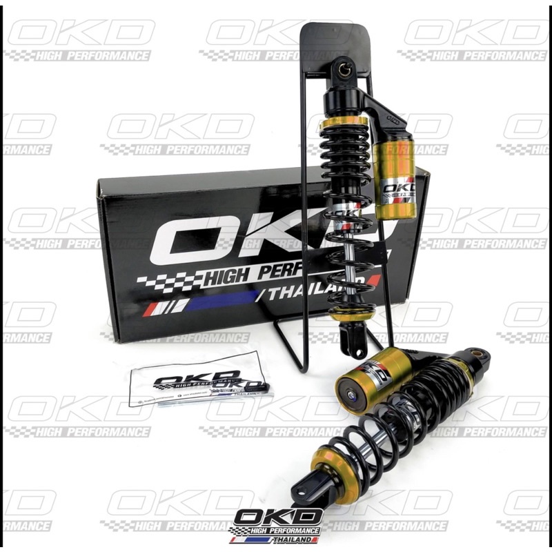 โช๊คหลัง OKD, GAS AEROX HILUX - ดำ_ทอง 310มม | Shopee Thailand