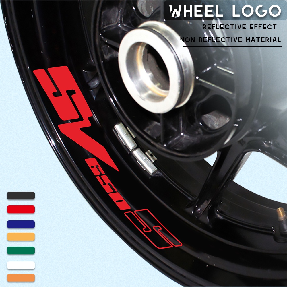 Motorcycle wheel tire stickers reflective strip decals personalized ...