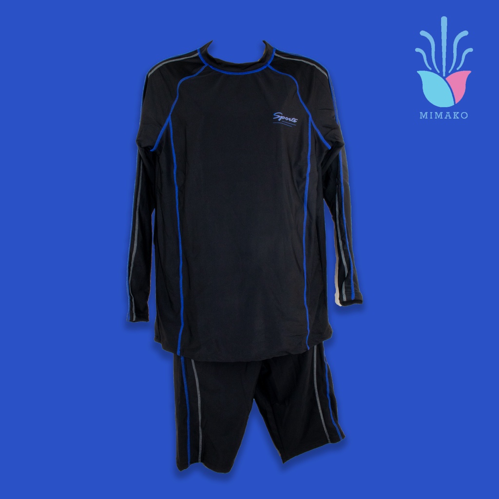 MIMAKO ชุดว่ายน้ำทูพีช เสื้อแขนยาว กางเกงขาสั้น (Adults) Code: 91018 ...