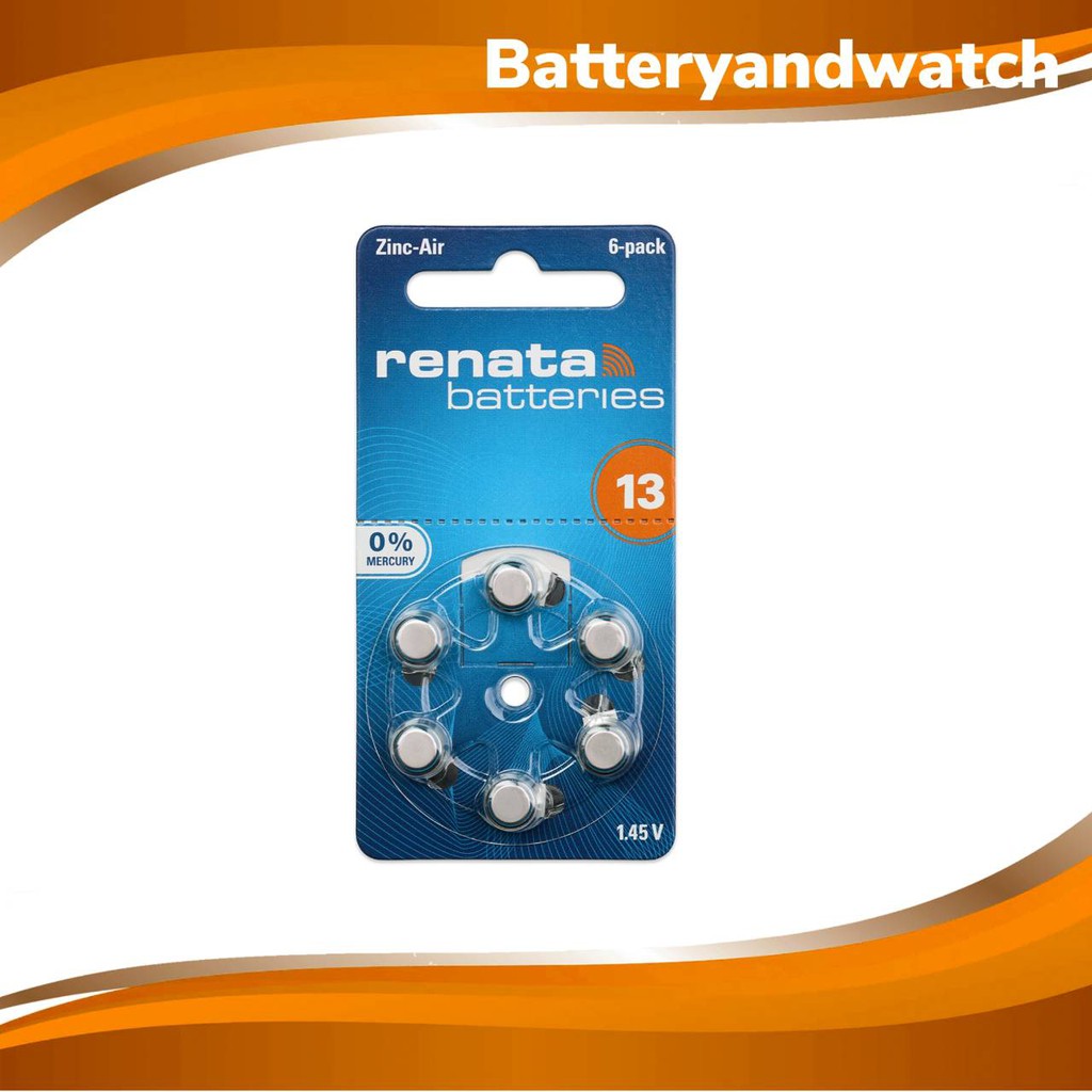 ถ่านเครื่องช่วยฟัง ถ่านหูฟัง Renata ZA 13 , ZA13 Hearing Aid Battery ...