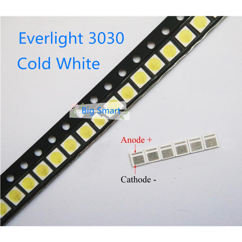แถบไฟแบ็คไลท์ทีวี LED 3030 6V 3V 1W SMD สีขาวเย็น 50 ชิ้น 100 ชิ้น | Shopee Thailand