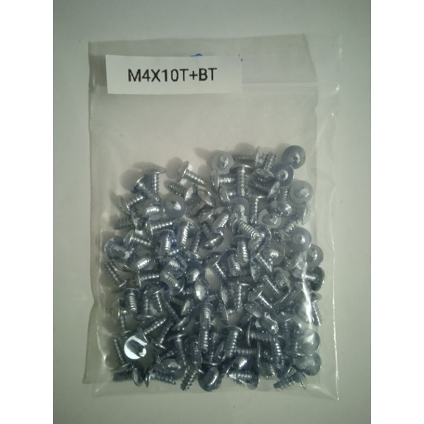 M4x10 T+BT สกรูเหล็กเกลียวปล่อย ปลายตัดผ่าร่อง 100 ตัว/ถุง | Shopee Thailand