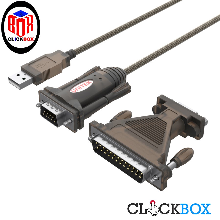 Clickbox Unitek Y105A สาย USB to Serial RS232 พร้อมอะแดปเตอร์ DB9F ถึง ...