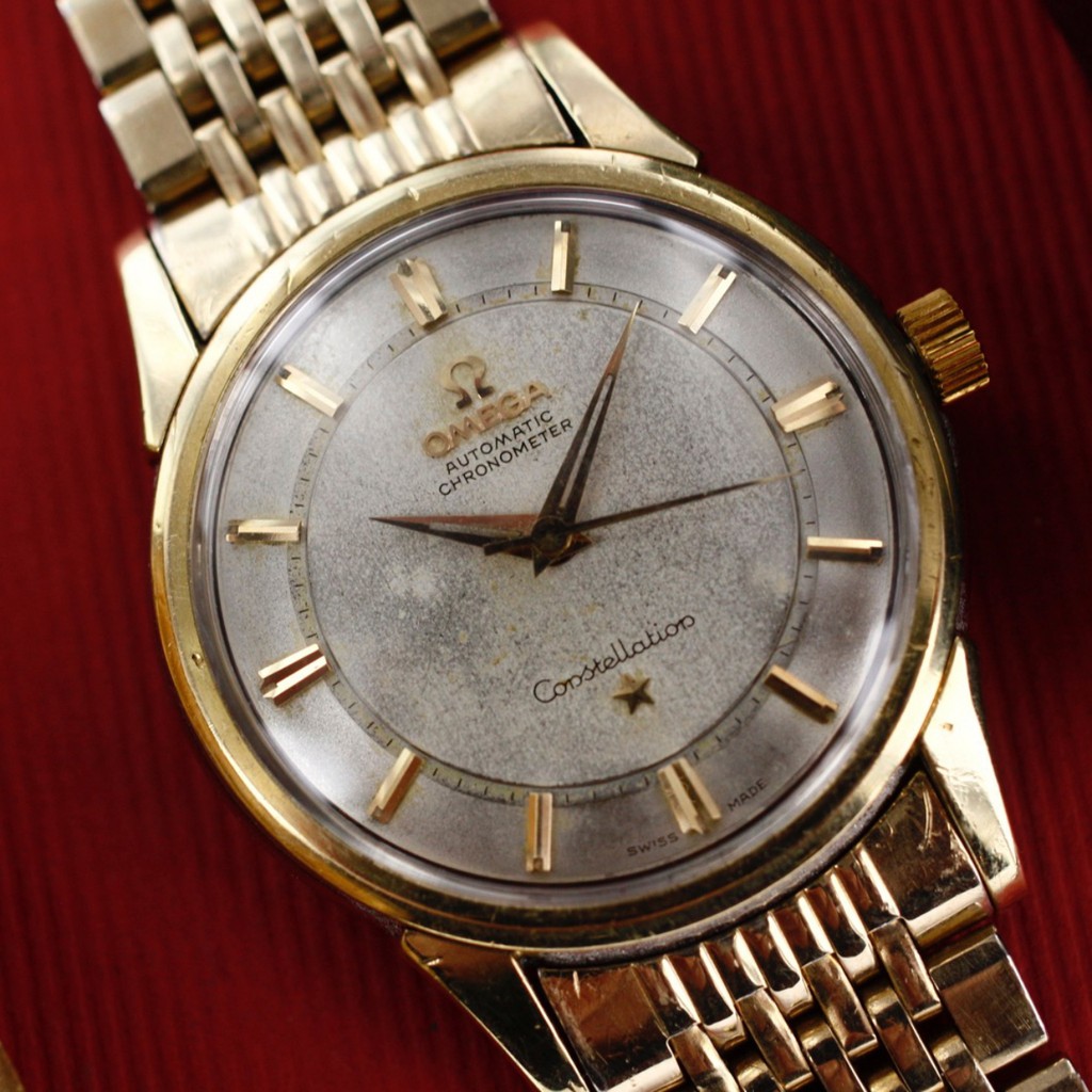 Omega Constellation หอดูดาว Rail Track Dial หน้ารางรถไฟ 14k GF Gold ...