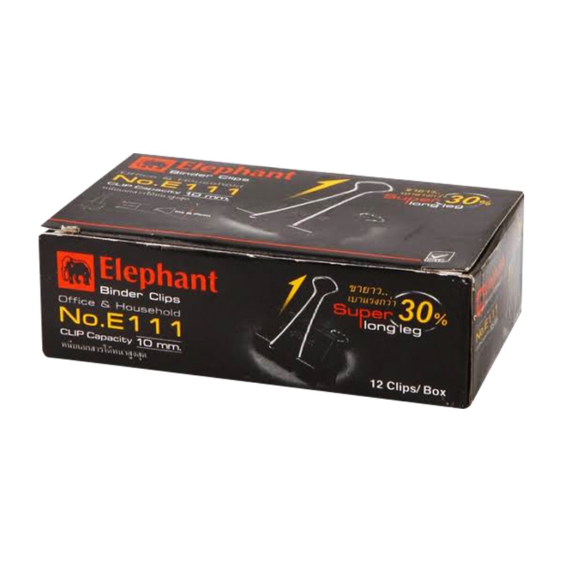 Chaixing Home คลิปดำตราช้าง ELEPHANT รุ่น E111 ขนาด 25 มม. สีดำ | Shopee Thailand