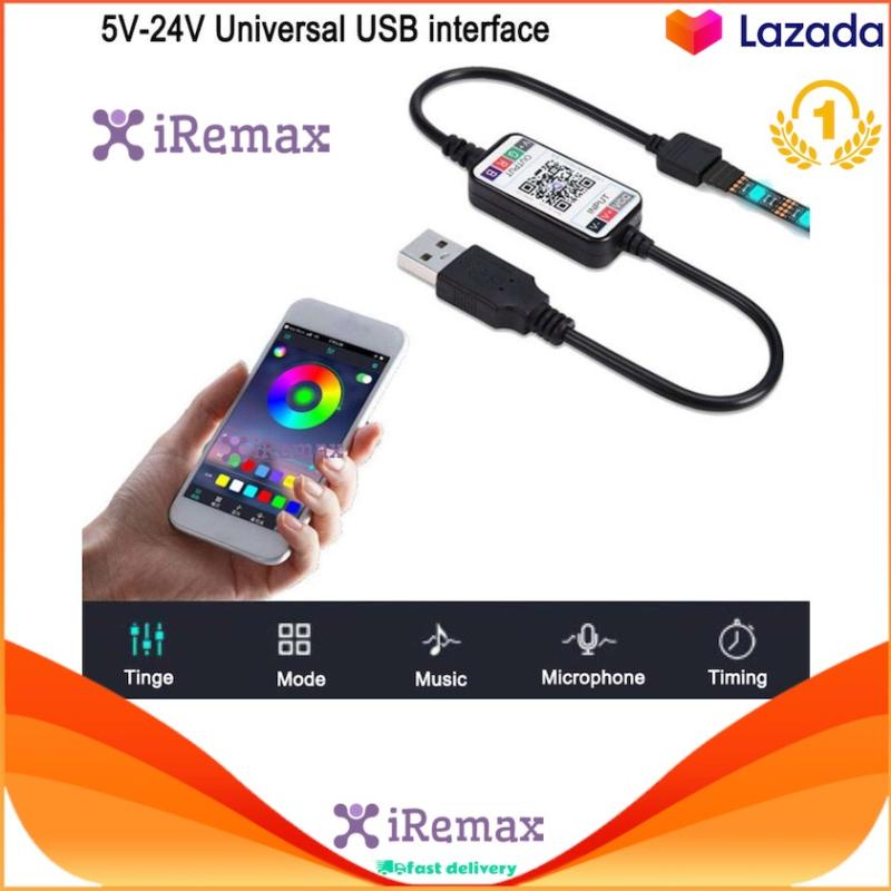 iRemax ชุด USB LED ชุดไฟแบบสายตัวควบคุมบลูทูธ 5-24 V RGB 5050 สำหรับไฟพื้นหลังทีวีเทปไดโอดไร้สาย ...