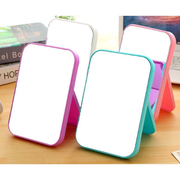 กระจกแต่งหน้า กระจกสี่เหลี่ยม กระจกสีพาสเทล กระจก | Shopee Thailand