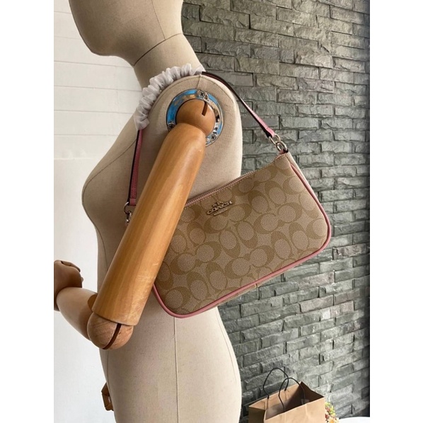 COACH (36674 / 58321) TOP HANDLE POUCH IN SIGNATURE | Shopee Thailand