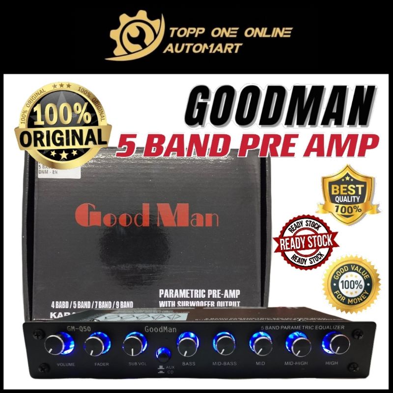 Goodman GM-50 5 BAND PRE AMP EQUALIZER พร้อมเอาต์พุตซับวูฟเฟอร์ | Shopee Thailand