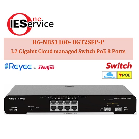 Ruijie Reyee RG-NBS3100- 8GT2SFP-P L2 Gigabit Cloud managed Switch PoE ...