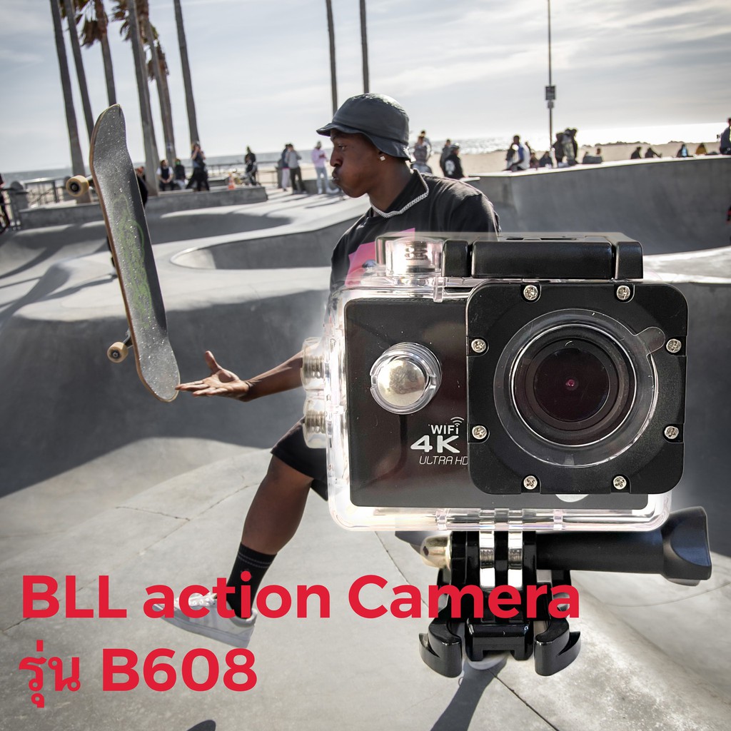 กล้อง Action Camera B608 + Micro SD 32GB 1 อัน สเปคเทพ ดำน้ำได้ มาพร้อมเคสกันน้ำได้ถึง 30 เมตร ...