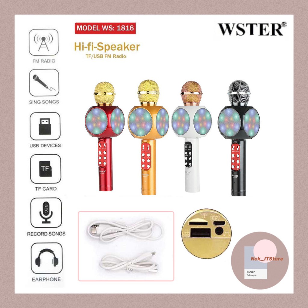 ไมโครโฟน WSTER Microphone WS-1816 ไมโครโฟนพกพา | Shopee Thailand