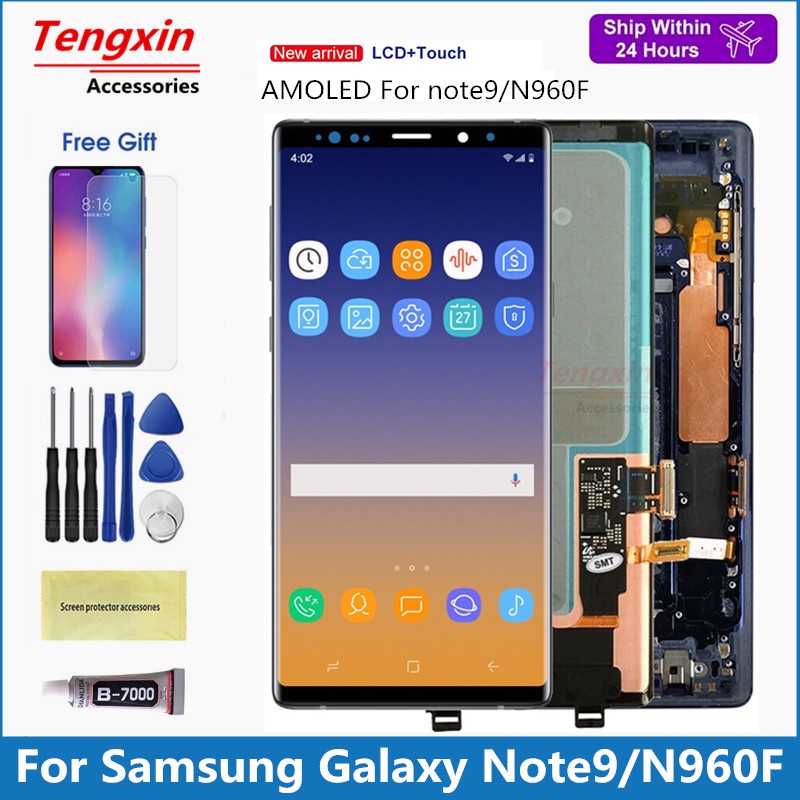 หน้าจอสัมผัส LCD 6.67 นิ้ว พร้อมกรอบ สําหรับ Samsung Galaxy Note9 ...