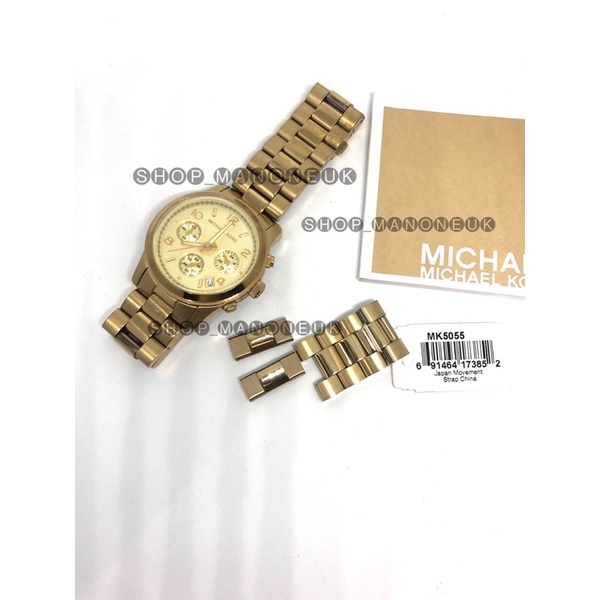นาฬิกา Michael Kors ส่งต่อเพียง 2,222฿ Gold Tone Runway Midsized Watch ...