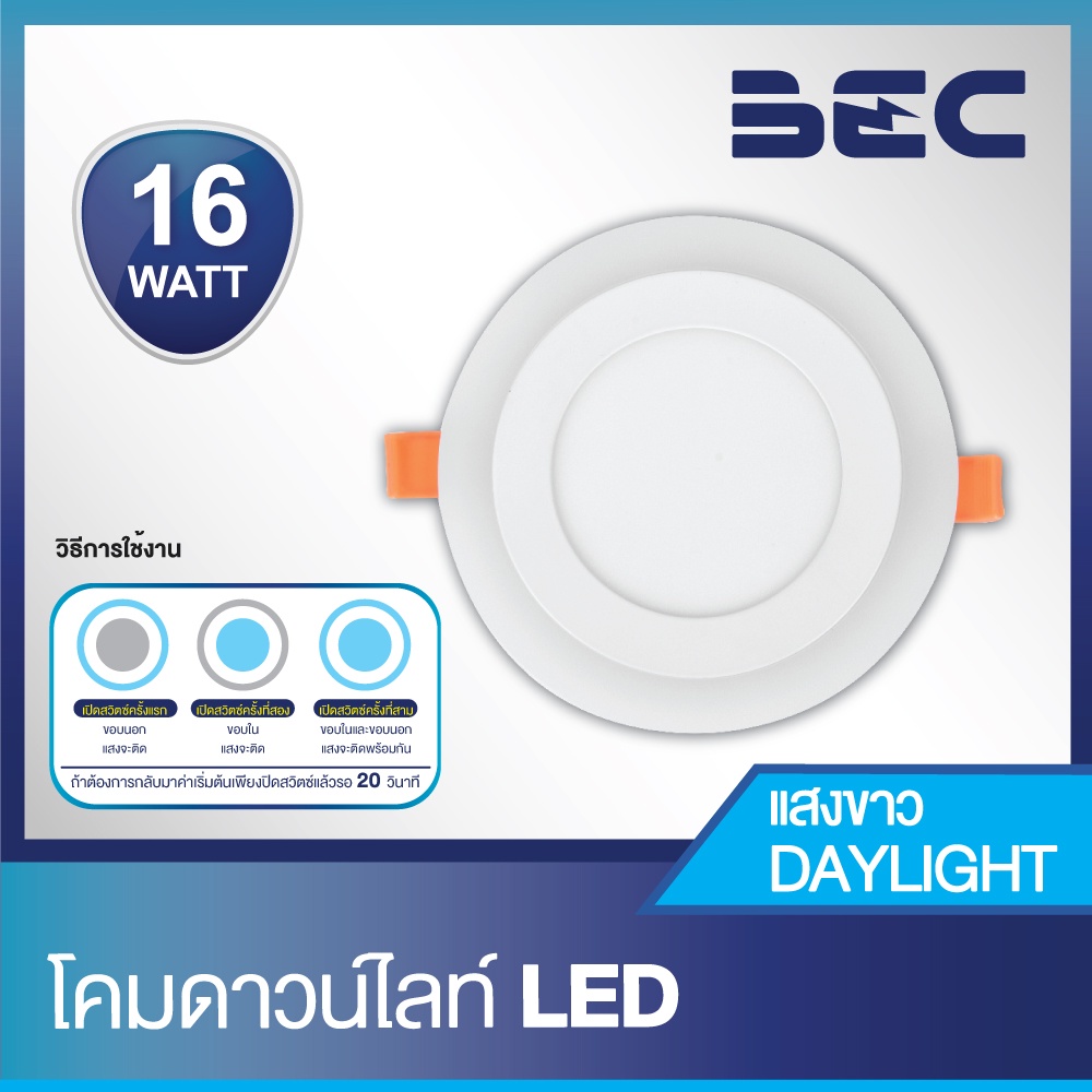 BEC ดาวน์ไลท์ฝังฝ้า PANEL LED 9W และ 16W รุ่น JUPITER II-O/S แบบกลมและ ...
