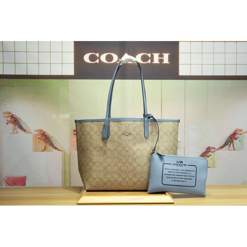 #COACHF58293 COACH CITY ZIP TOTE IN SIGNATURE COATED CANVAS (COACH ...
