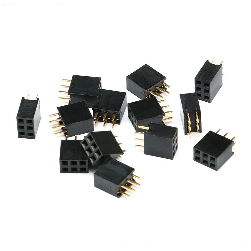 10 ชิ้น Double Row Pin Female Header Socket Pitch 2 . 54 มม. 2x2p 3p 4p 5 P 6 P 8 P 10p 12p 40p ...