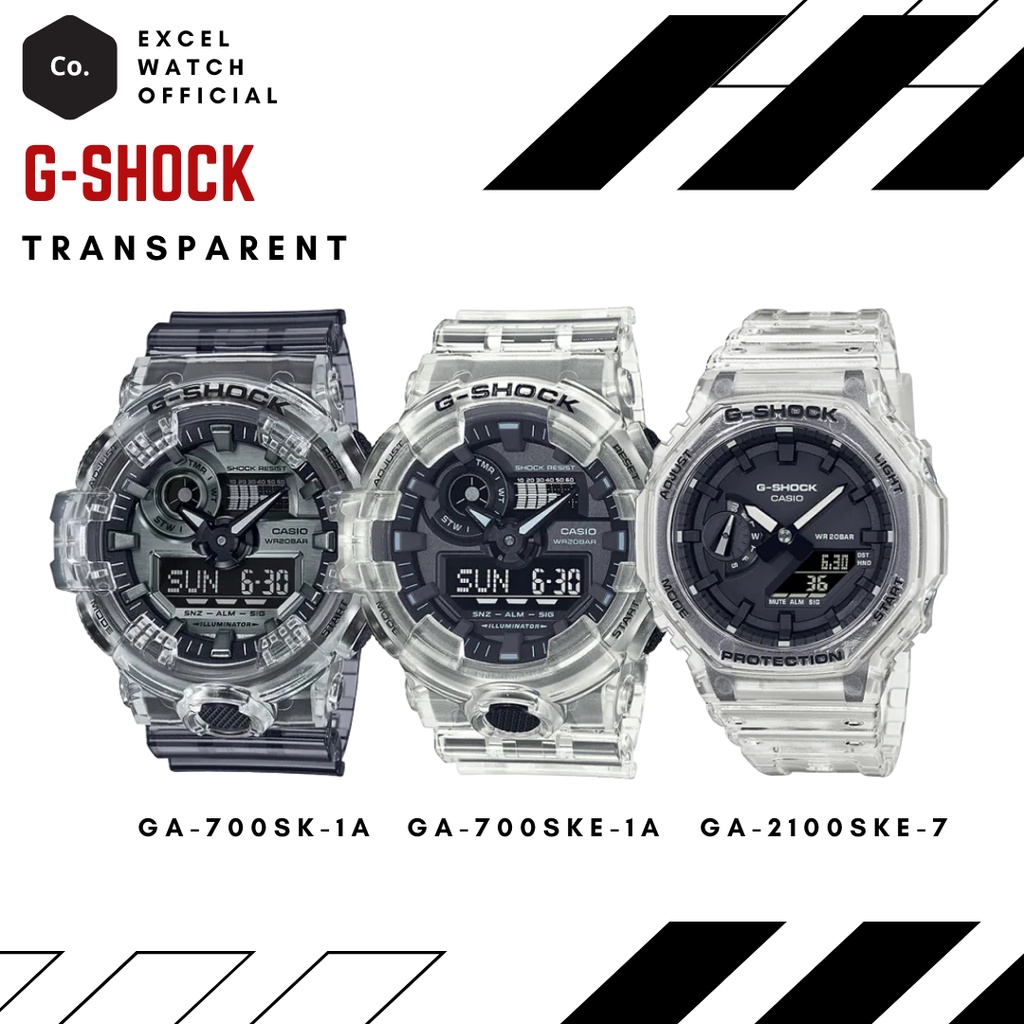 [ Excel Watch ] G-SHOCK คาสิโอ Transparent สีใส GA-700SK, GA-700SKE, GA ...