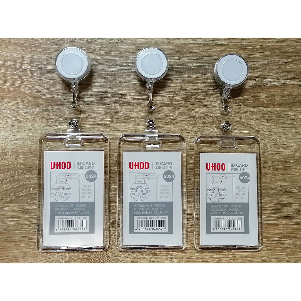 UHOO 6024 กรอบอะครีลิคใสใส่บัตร แนวตั้ง กันน้ำได้ กับโยโย่ ตลับคล้อง ...
