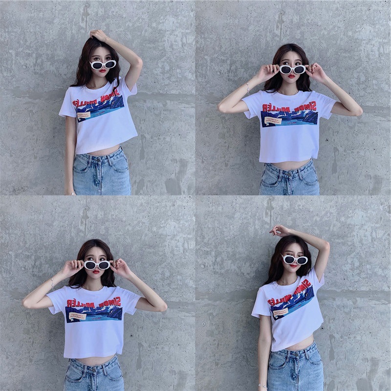 【WANG JIAO ZHAN】ใหม่เสื้อยืดแขนสั้นบางช่วงฤดูร้อน | Shopee Thailand