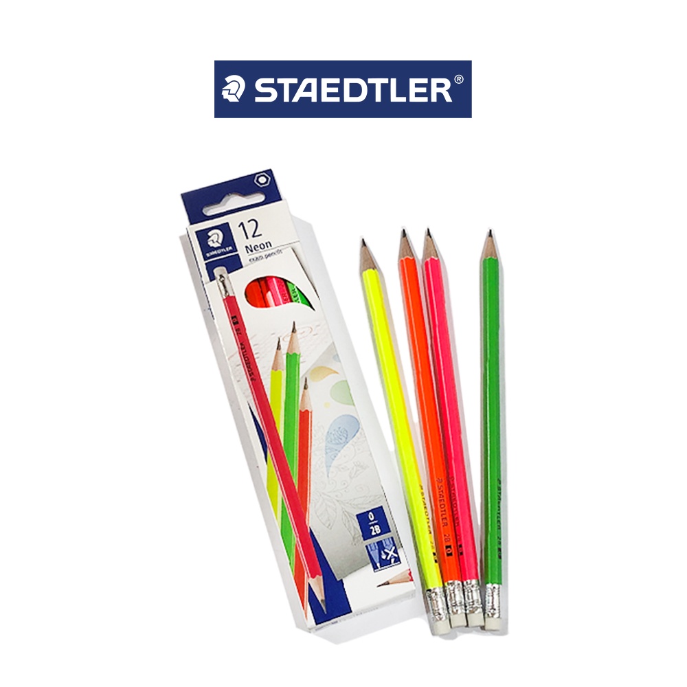 ดินสอ 2B ลายไม้ ดินสอNeon Staedtler 1กล่อง / 12แท่ง | Shopee Thailand