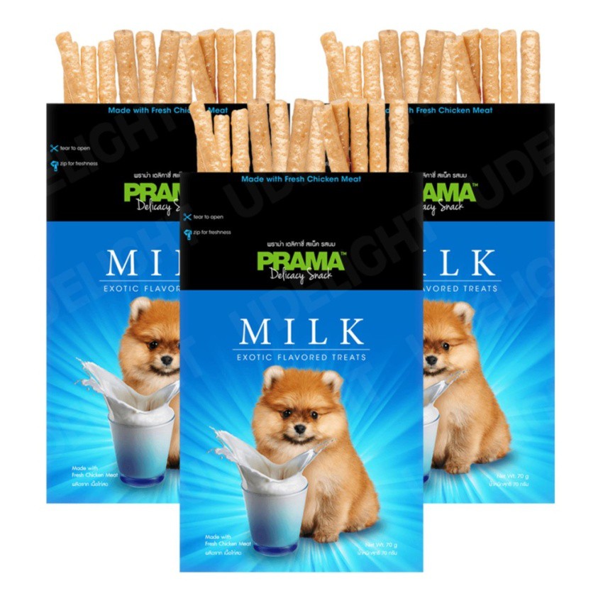 ขนมสุนัข Prama Stick รสนม 70 กรัม (3 ซอง) PRAMA Dog Treat Milk Flavor ...