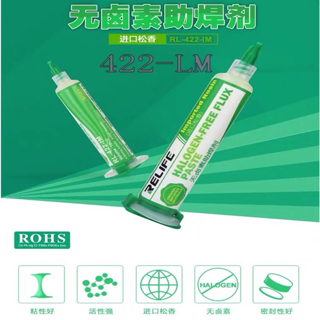 RELIFE RL-421/RL-422 ฟลักซ์สำหรับงานซ่อมบัดกรีและรีบอลชิป BGA, SMD, PGA ...