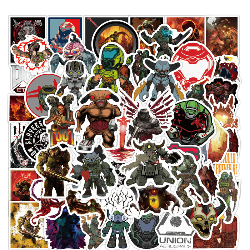 DOOM Eternal Stickers 50Pcs / Set เกมยิงสติ๊กเกอร์กันน้ำสำหรับของเล่น ...