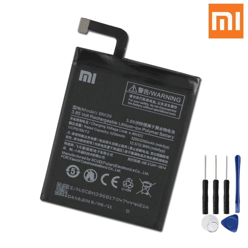 แบตเตอรี่ BM39 สำหรับ Xiao Mi 6 Mi 6MCE16 BM39 ของแท้เปลี่ยนแบตเตอรี่ ...