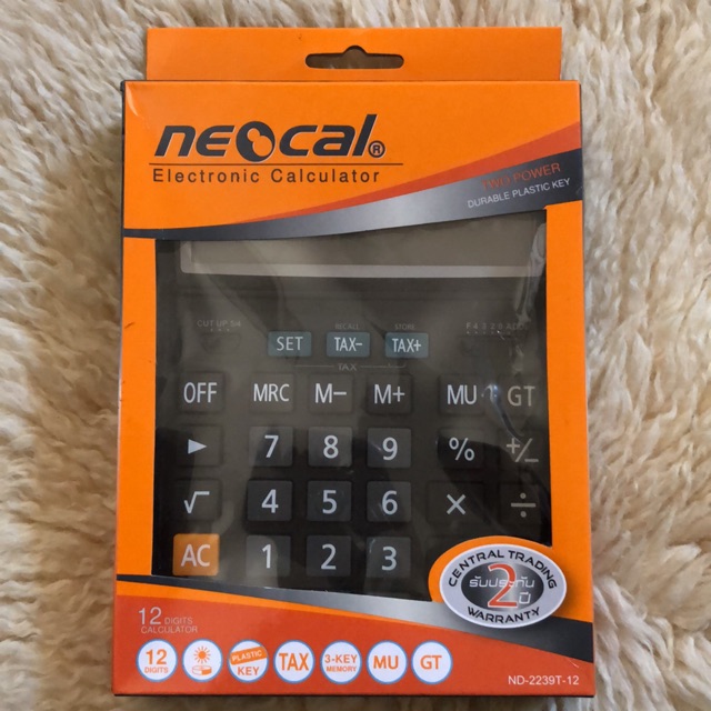 เครื่องคิดเลข Neocal ND-2239T 12 หลัก 2 Power มีคิด Tax ได้ 3 key ...