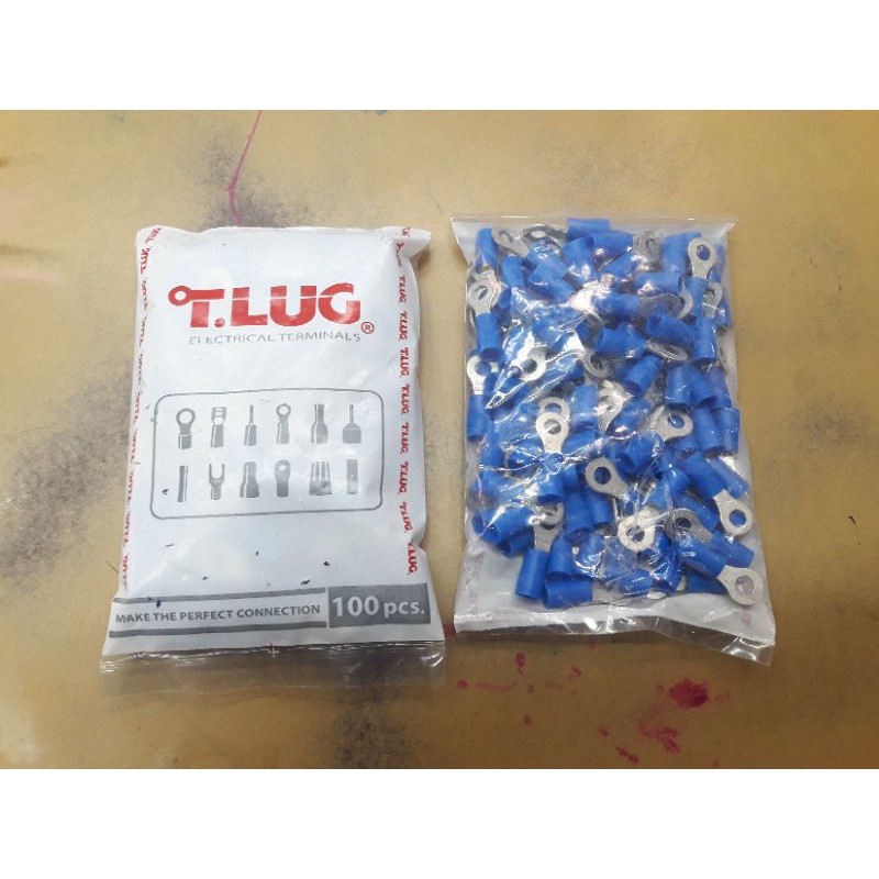 หางปลาทองแดงกลมปลอกหุ้มน้ำเงิน RF2.5-3 RF2.5-4 RF2.5-5 ยี่ห้อ T.LUG ยี่ห้อดัง เลือกขนาดได้ ...