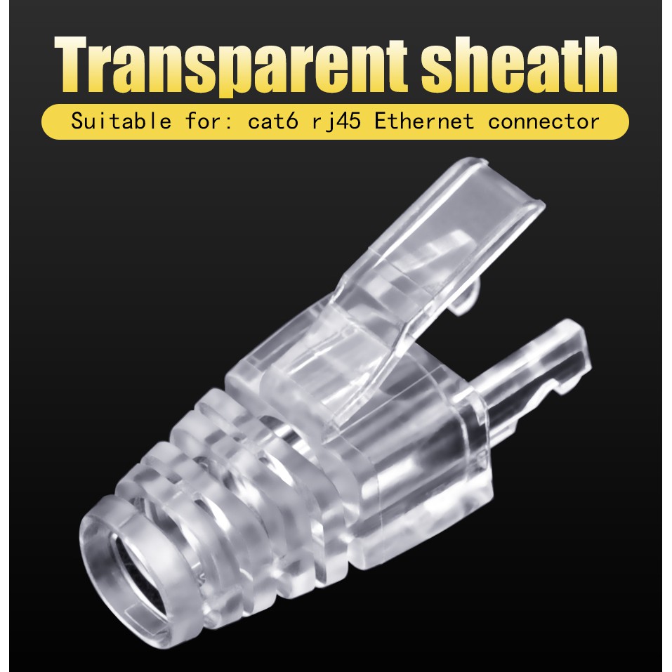 บูทครอบหัว RJ45 10 ตัว ( RJ45 Connector Caps Cat5e** Cat6 RJ45 Plug ...