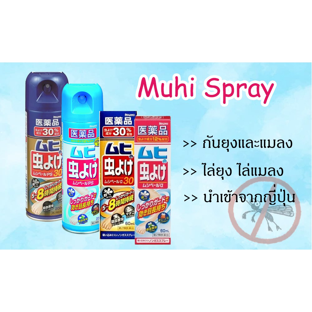 พร้อมส่ง!! Muhi Spray กันยุงและแมลง ไล่ยุง ไล่แมลง จากญี่ปุ่น | Shopee ...