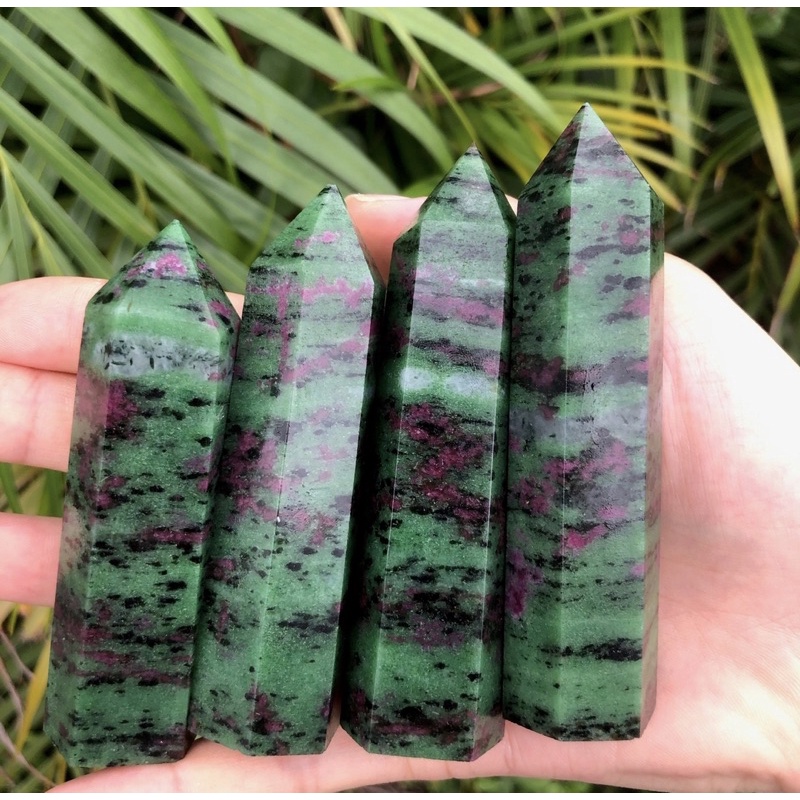 1 Piece Natural Ruby Zoisite Tower, Quartz Tower, Crystal Point, Healing Crystals, Ruby Zoisite ...