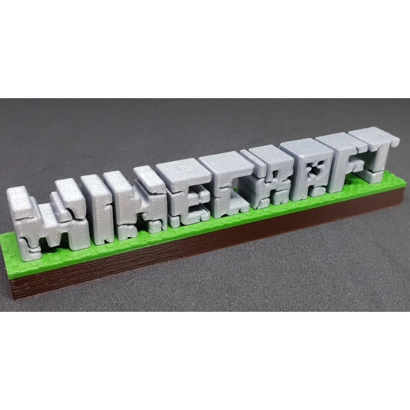 Minecraft 三维 Logo (Minicraft 三维 Logo) - ขนาด 176mm x 26mm x 32mm ...