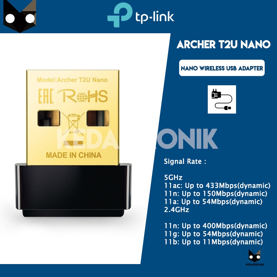 อะแดปเตอร์ไร้สาย TP Link ARCHER T2U Nano AC600 - TPLink T2U Dual Band ...